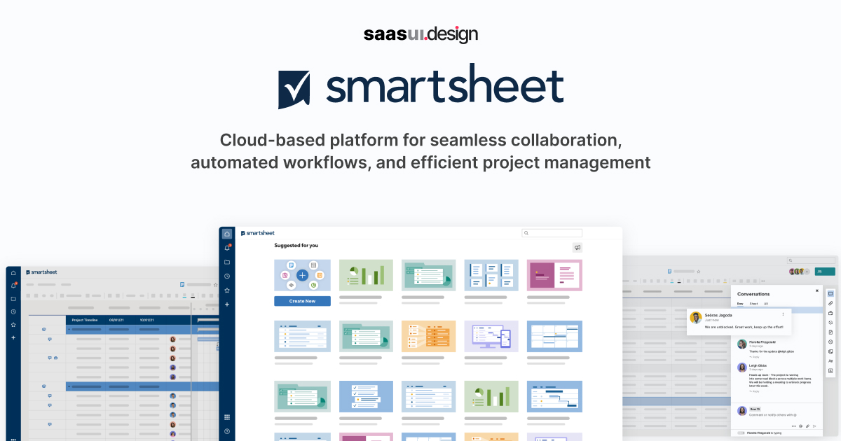 Smartsheet | UI, UX Design | SaaS | Application Design | saas ui